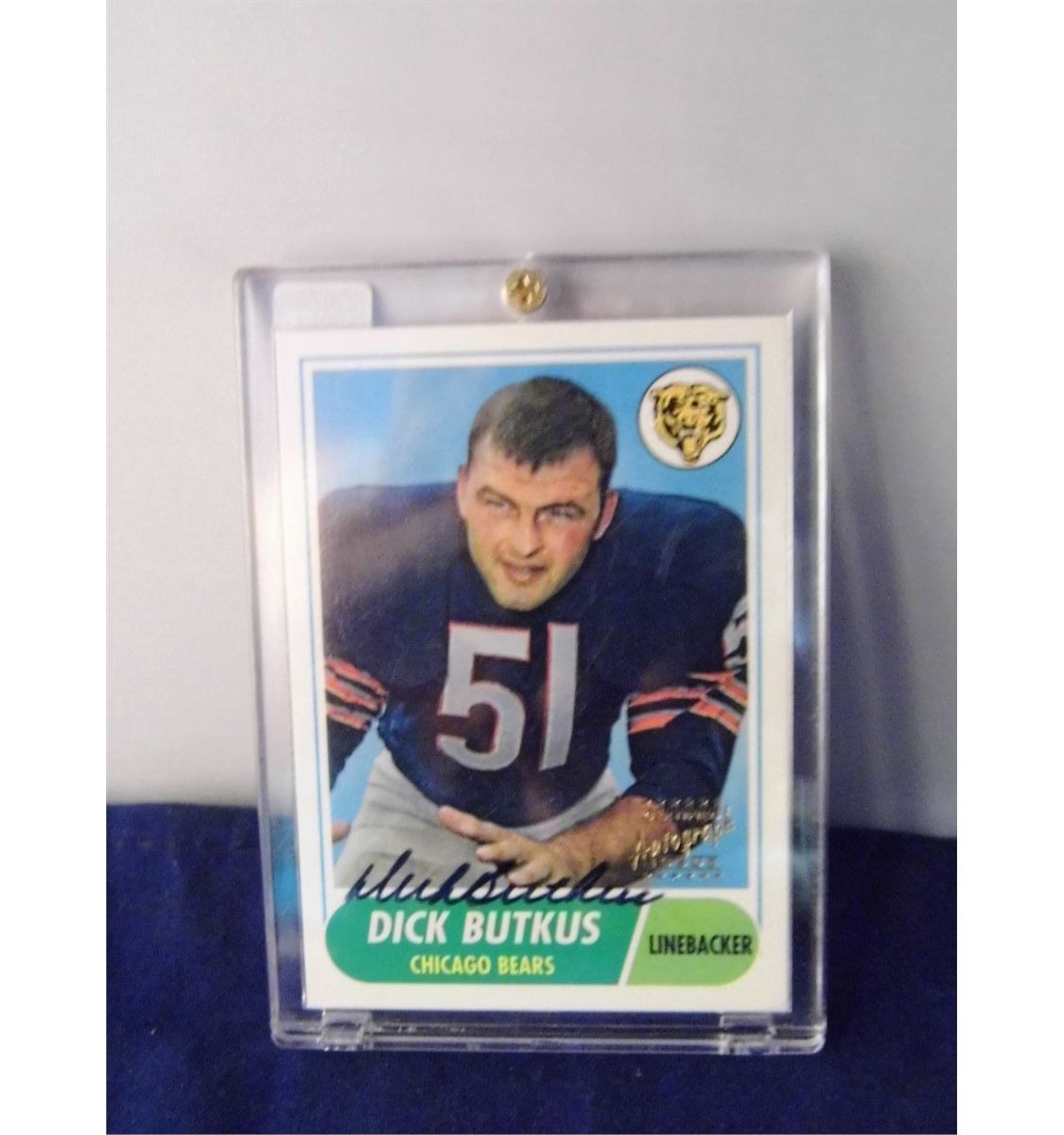 Dick Butkus #51 Chicago Bear autographed incased collector card