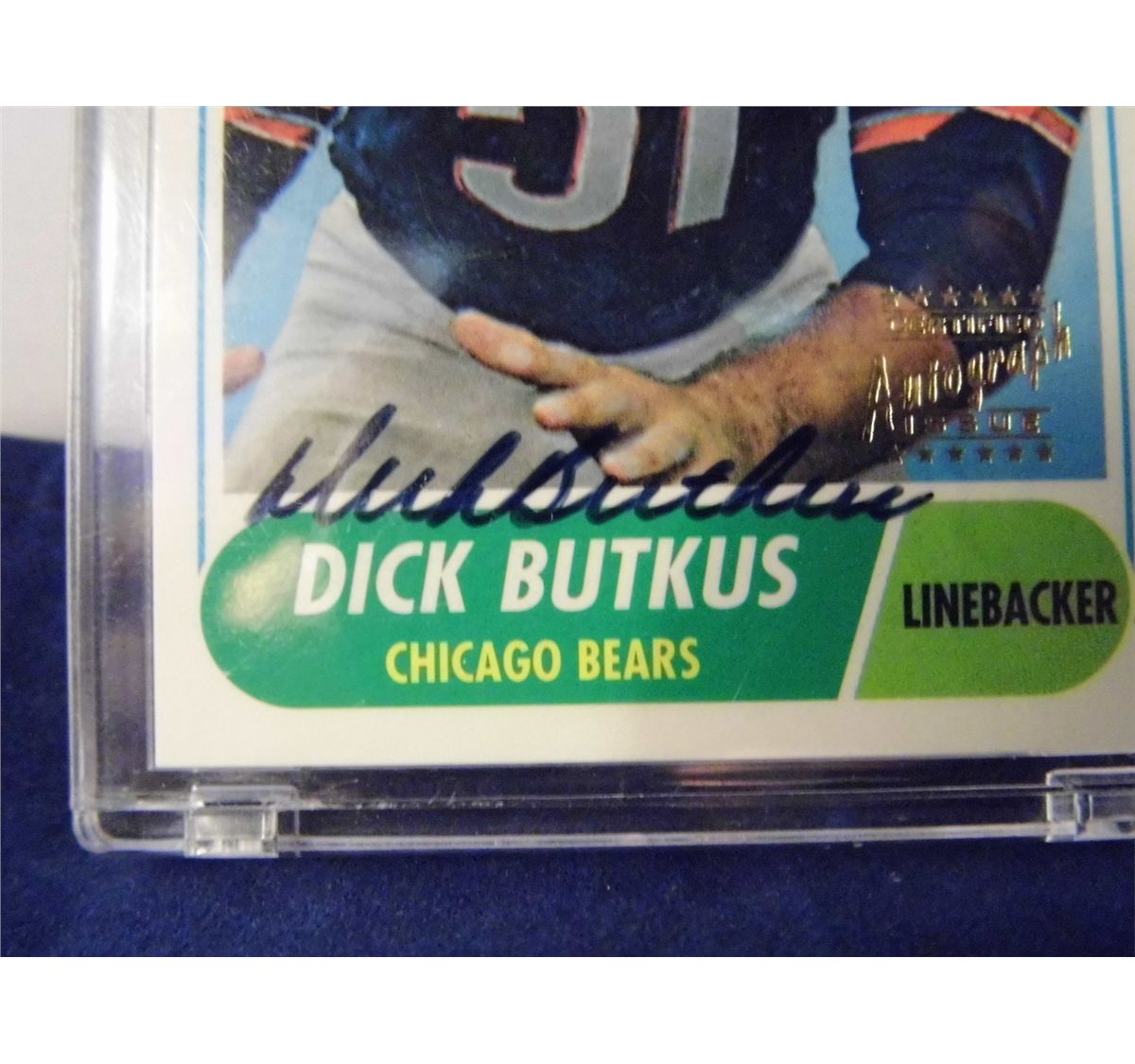 Dick Butkus #51 Chicago Bear autographed incased collector card