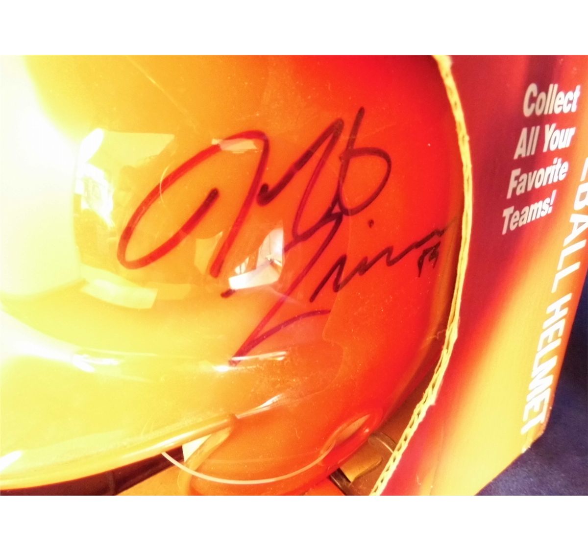 Jeff Zimmerman - Texas Ranger Mini Baseball Helmet - Autographed