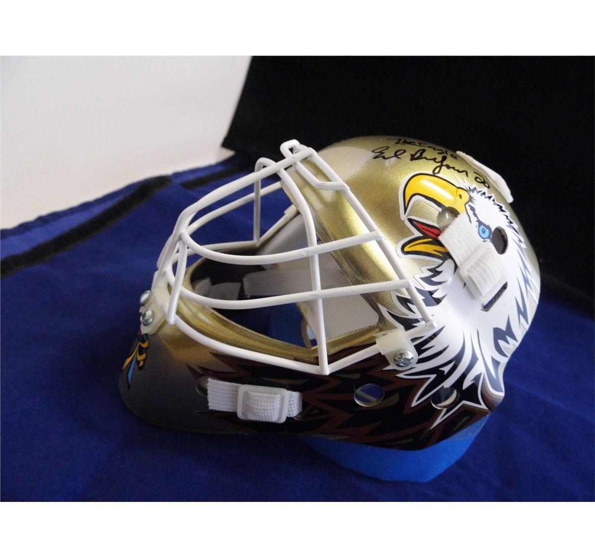 Eddie "The Eagle" Belfour #20 autographed mini goaltender mask - Dallas ...