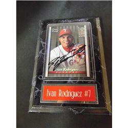 Ivan "Pudge" Rodriguez # 7 - autographed press proof collection card on ...