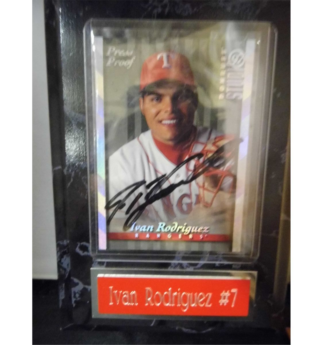 Ivan "Pudge" Rodriguez # 7 - autographed press proof collection card on ...
