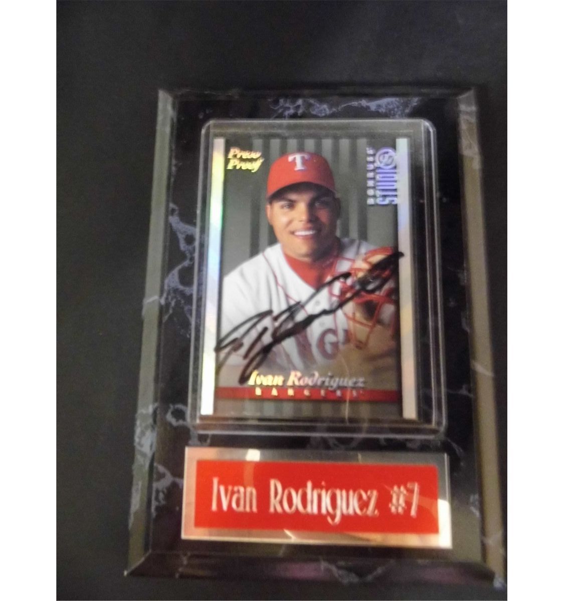 Ivan "Pudge" Rodriguez # 7 - autographed press proof collection card on ...