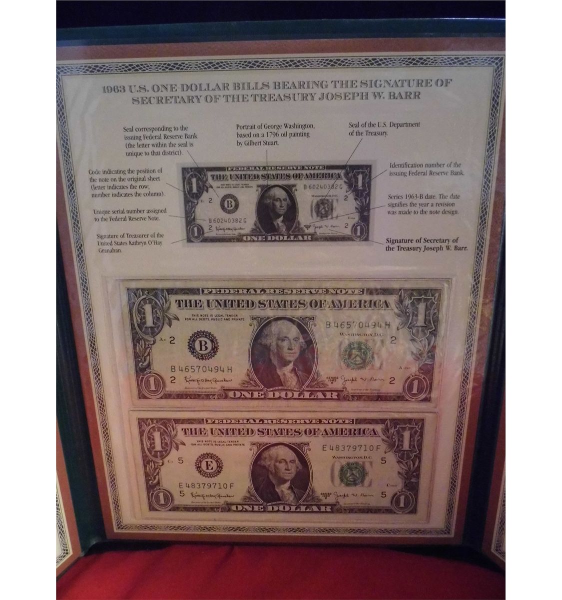 The Complete Collection of 1963 U.S. One-Dollar "BARR NOTES" (5 - $1 ...
