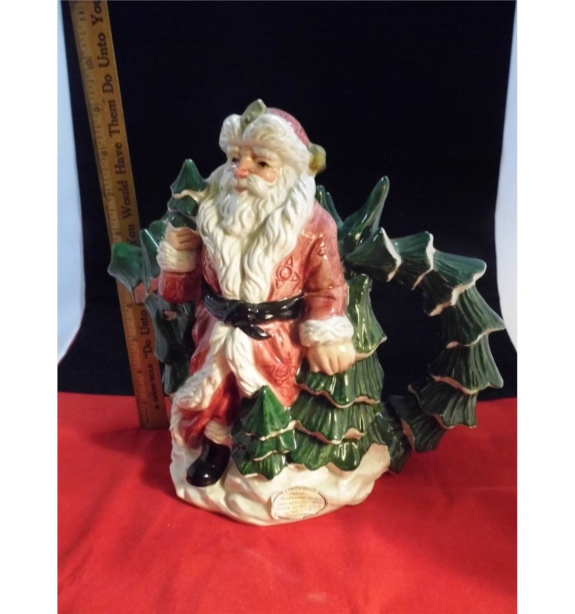 Omnibus brand hand painted Santa Claus pitcher - 10" tall