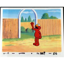 Original Waving Elmo Animation Background Cel Red Art