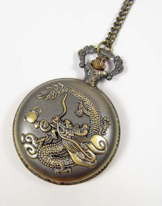 7342 - BRASS DRAGON POCKET WATCH