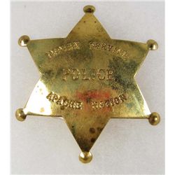 9077 - APACHE NATION INDIAN SERVICE POLICE BRASS STAR BADGE