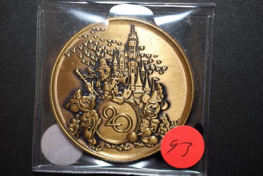 1971-1991 Walt Disney World 20 Year Anniversary Token; EST. $5-10