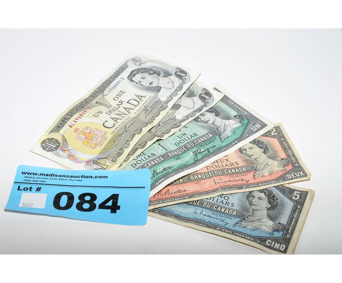 Group of 5 Royal canadian mint bank notes