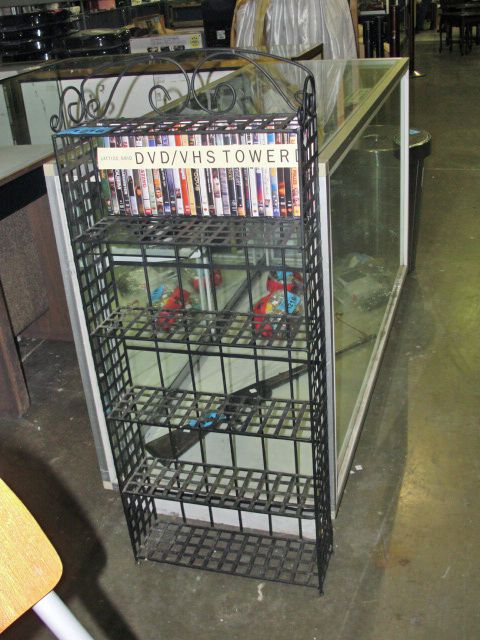 Black metal DVD stand
