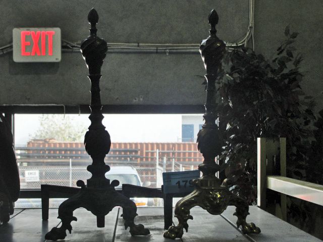 Set of lions head fire dogs