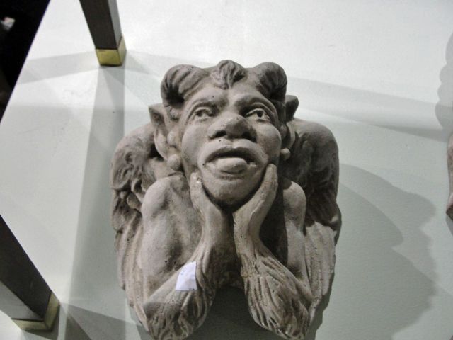 Ceramic gargoyle wall sconce