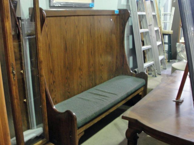 Oak high back bench seat