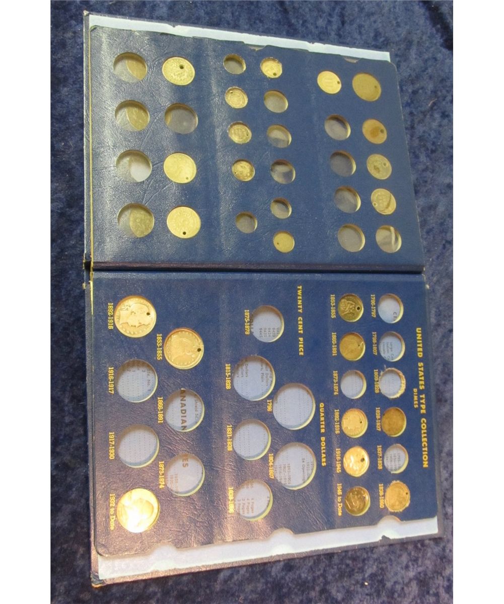 856. Whitman Album Small Type Set 27-Coins all Holed