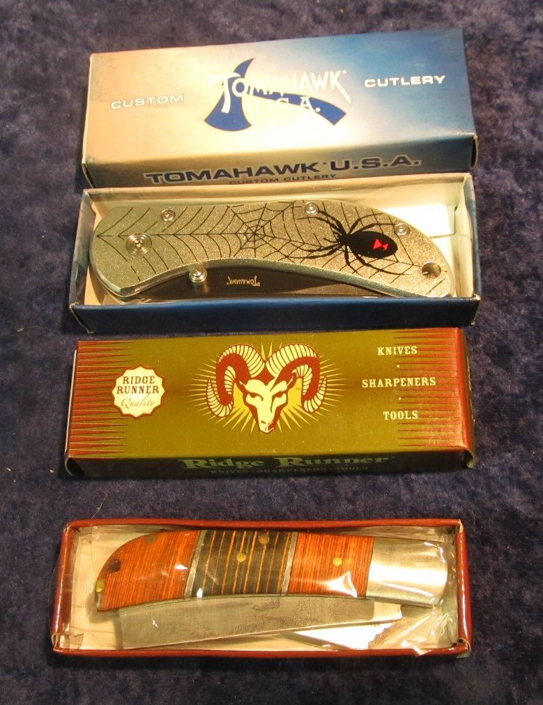 683. Tomahawk Spyder and Ridge Runner Folding Knives.