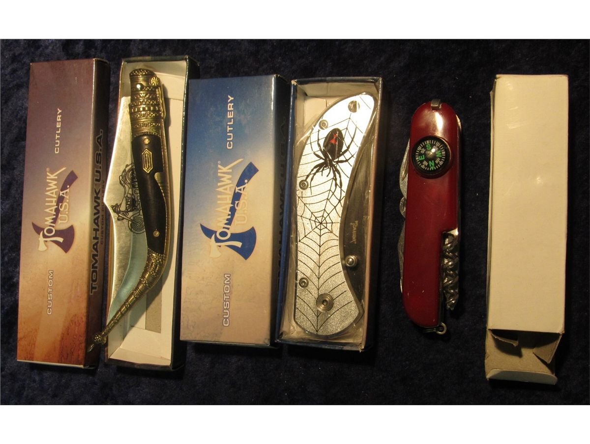 711. Swiss Army Knife, Spider Knife & Tomahawk Folder.