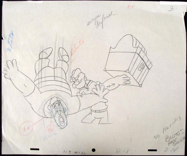 Animation Original Watch Out Bluto Drawing Popeye