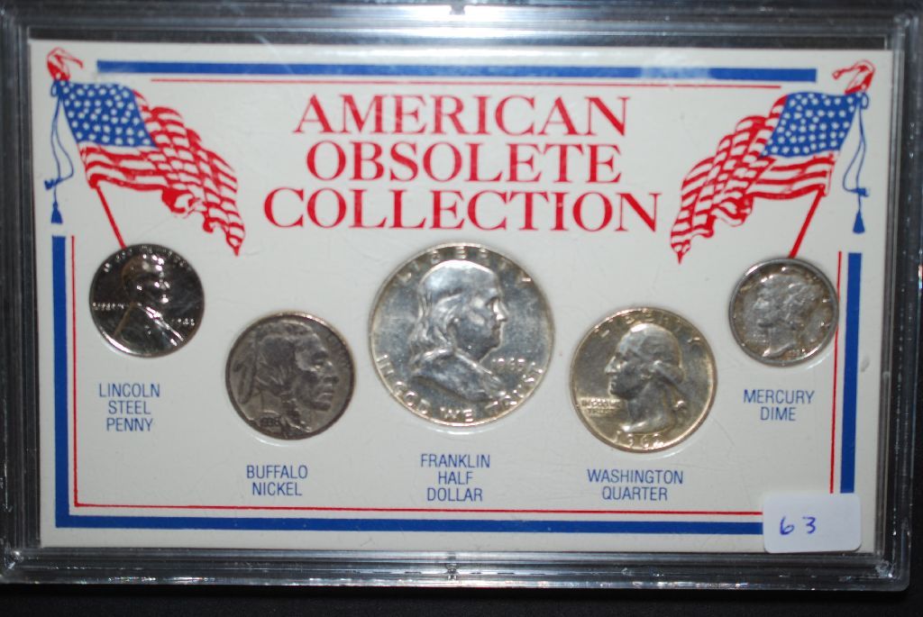 American Obsolete Collection Coin Set In Display Case; Lincoln Steel ...