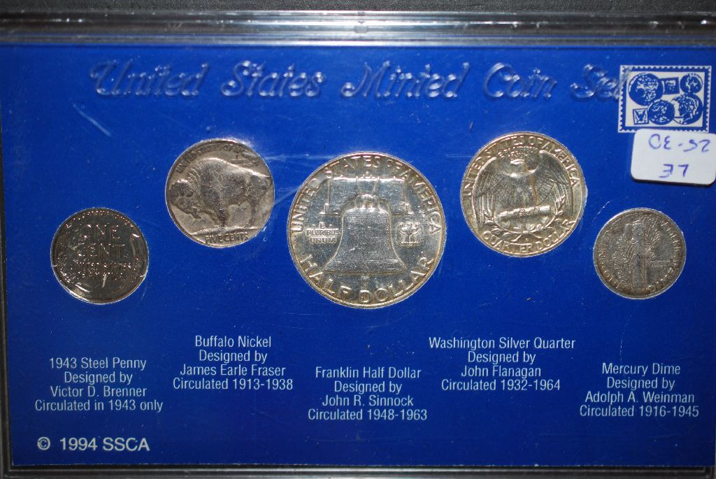 American Obsolete Collection Coin Set In Display Case; Lincoln Steel ...