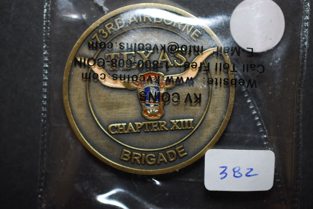 173rd Airborne Brigade Texas Chapter XIII Military Challenge Coin; Iraq ...