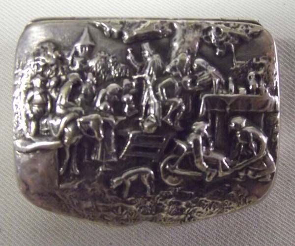Antique Denmark Silver Repousse' Pill Box