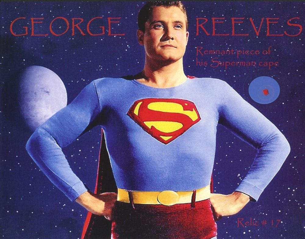 George Reeves Relic Photo with Piece of Screen Worn "Superman" Cape