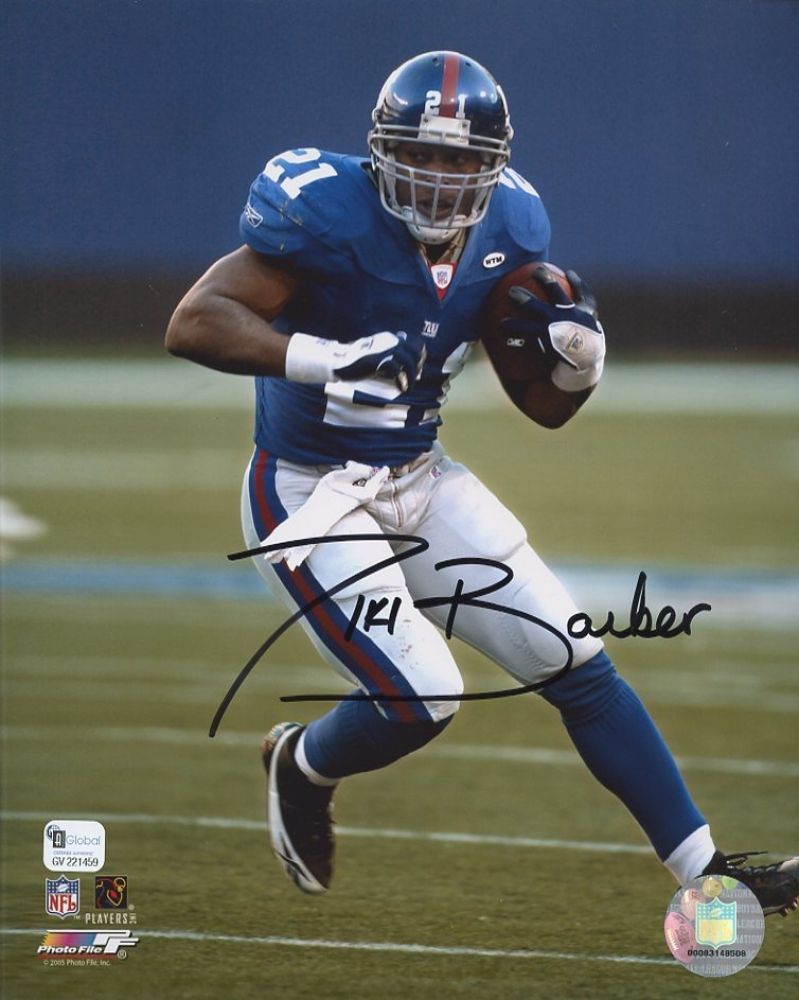 Tiki Barber Signed Giants 8x10 Photo (GA)