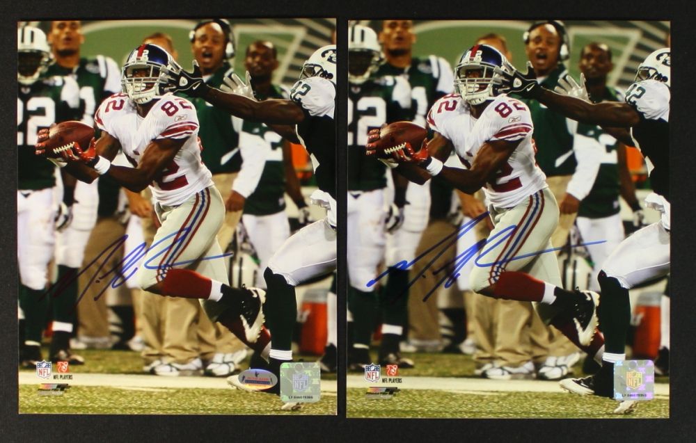 Lot of (2) Mario Manningham Signed Giants 8x10 Photos (PA LOA)