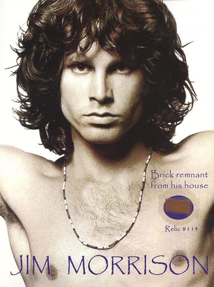 Jim Morrison Relic Photo with Piece of Brick from His House