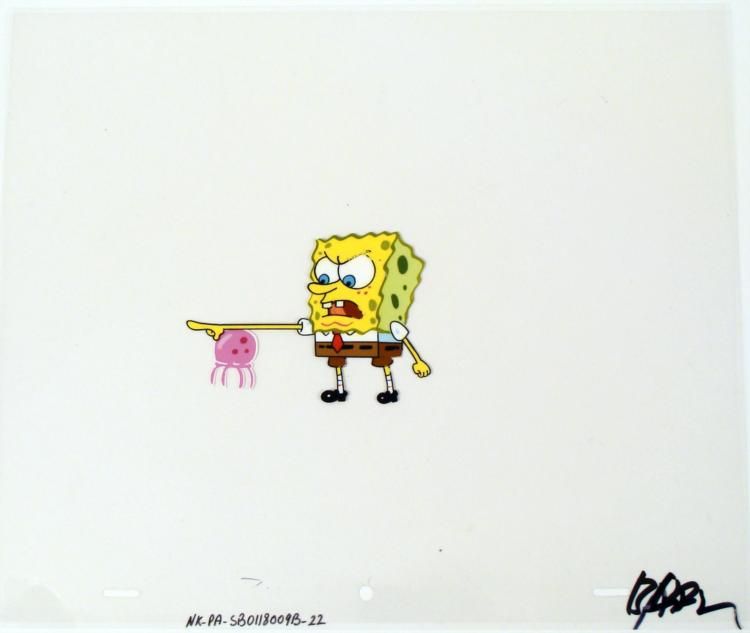 Spongebob Art Animation Getting Kicked Out Original Cel
