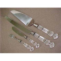 Waterford Crystal Cake Server, 2 Knives, Fork