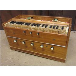VINTAGE TABLE TOP PUMP ORGAN W/ MOTHER OF PEARL KEYS