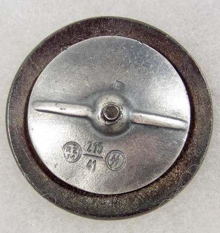 GERMAN NAZI SS ENAMELED SIEG HEIL BADGE