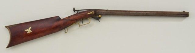 Under hammer percussion buggy type rifle marked “D.H. Hilliard, Cornish ...