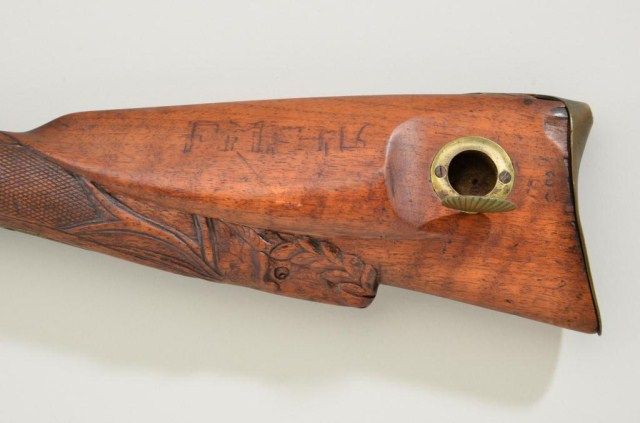 Antique percussion single shot smoothbore rifle, 12 gauge, 38-1/2 ...