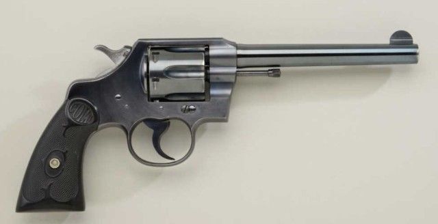 Colt Official Police DA revolver, .38 cal., 6” barrel, blue finish ...