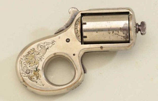 Reid’s “My Friend” Knuckle Duster revolver, .22 cal., nickel plated ...
