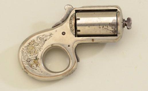 Reid’s “My Friend” Knuckle Duster revolver, .22 cal., nickel plated ...