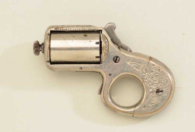 Reid’s “My Friend” Knuckle Duster revolver, .22 cal., nickel plated ...