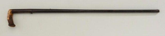 Day’s patent style percussion cane gun, circa mid 19 century with stag ...