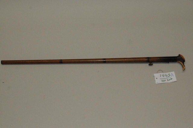Day’s patent style percussion cane gun with painted metal body to ...