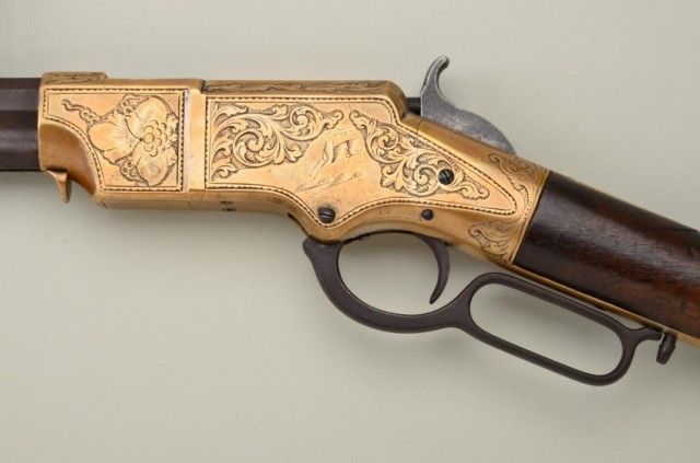 1860 Henry rifle .44 caliber rimfire engraved in Hogdson style with ...