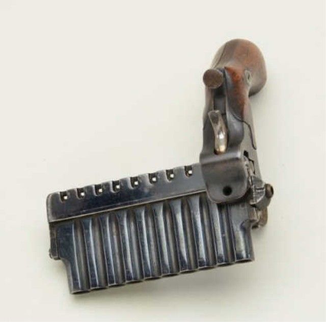 Rare 10 shot Harmonica pistol marked “A. Jarre” in 7mm pin fire caliber ...