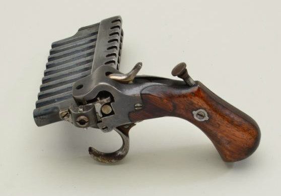 Rare 10 shot Harmonica pistol marked “A. Jarre” in 7mm pin fire caliber ...