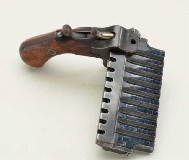 Rare 10 shot Harmonica pistol marked “A. Jarre” in 7mm pin fire caliber ...