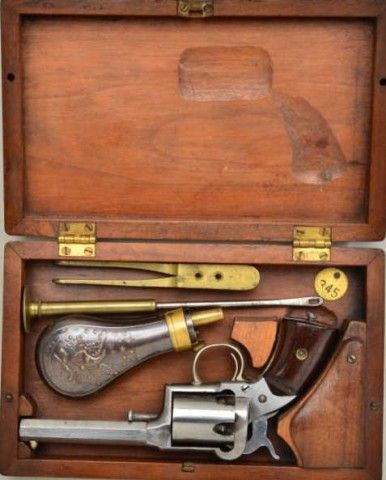 Wood cased Remington-Beals 1st Model Pocket revolver, .31 cal., 3 ...