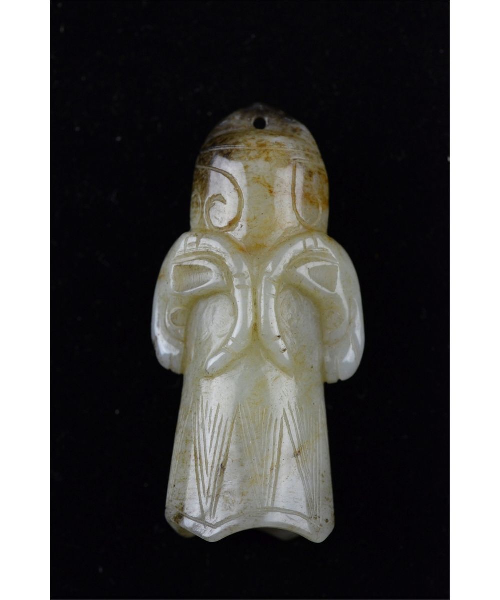 Chinese Carved White Jade Buddhist Ritual Bell