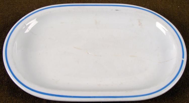 LARGE OVAL NAZI DAF PORCELAIN SERVING DISH W/SWASTIKA