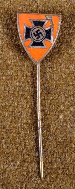 ORIG. NAZI IRON CROSS & SWASTIKA SHIELD STICKPIN GESCH